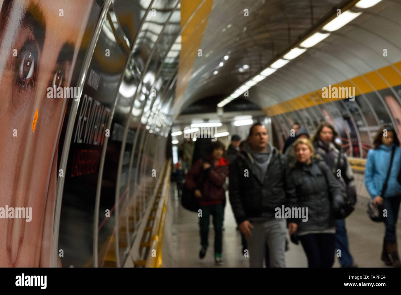 Advertising on one of the access to the underground tunnels. Prague ...