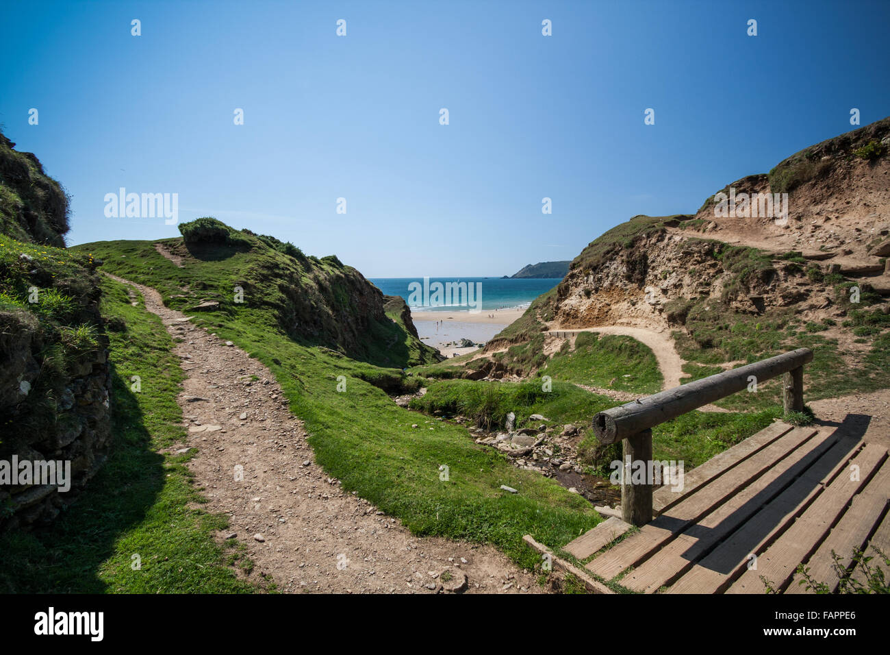 Devon Coastal Path leading to Gara Rock Beach Stock Photo - Alamy