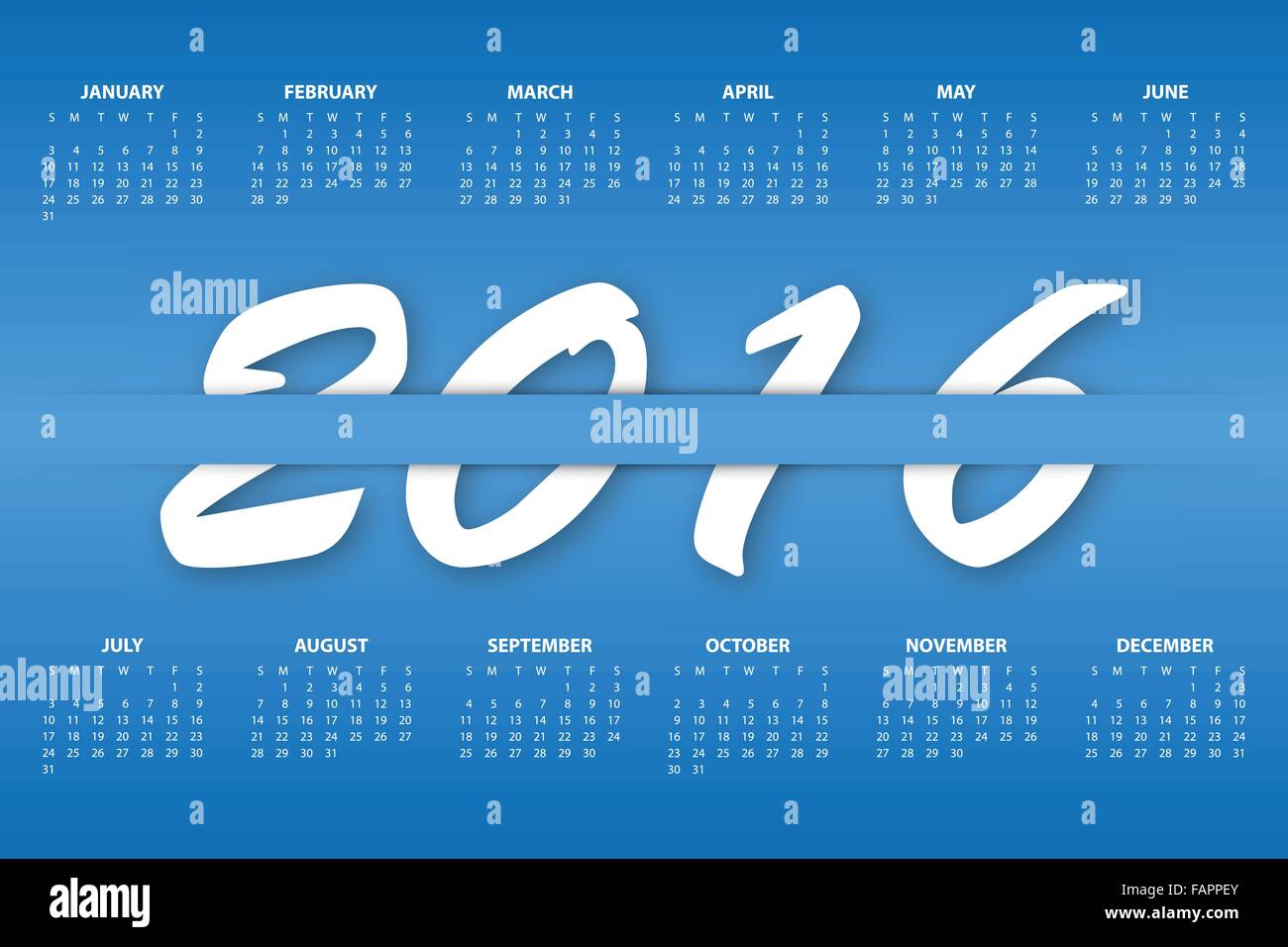 Calendar for the year 2016 Stock Vector Image & Art - Alamy