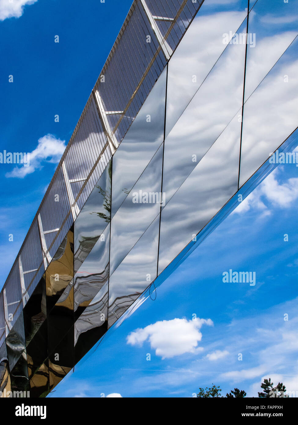 Reflections in stainless steel bridge Stock Photo - Alamy