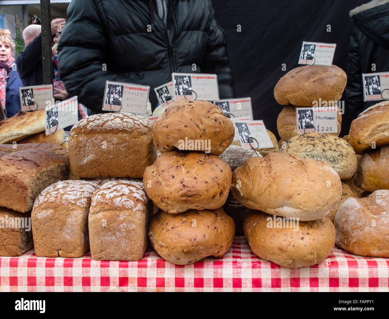 Loaves of bread on a market stall Stock Photo - Alamy