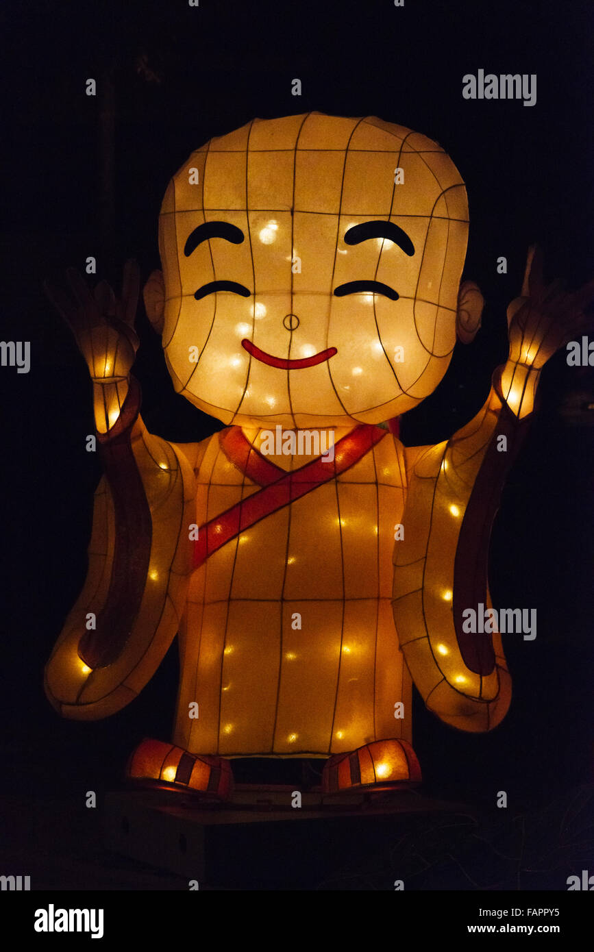 Lanterns of little monks during Chinese Lantern Festival, Kaohsiung ...