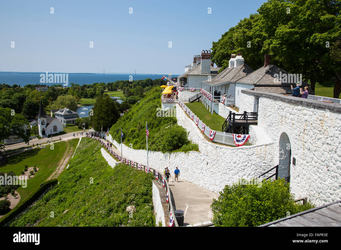 Historic Fort Mackinac on the resort island of Mackinac Island in ...