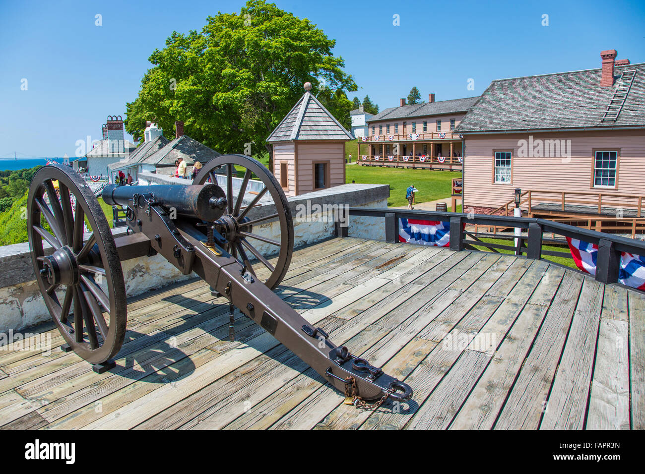 Historic Fort Mackinac on the resort island of Mackinac Island in ...