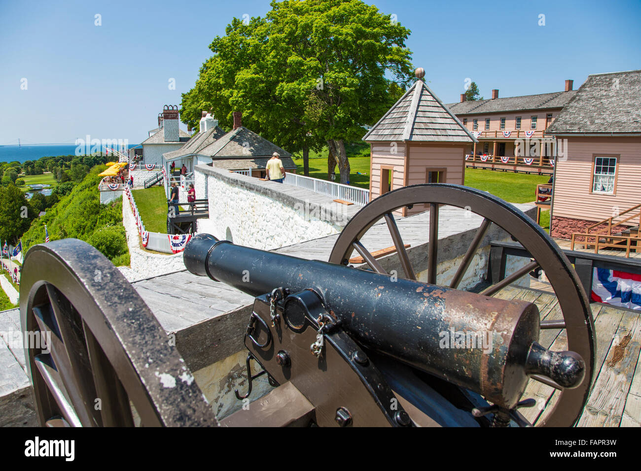 Historic Fort Mackinac on the resort island of Mackinac Island in ...