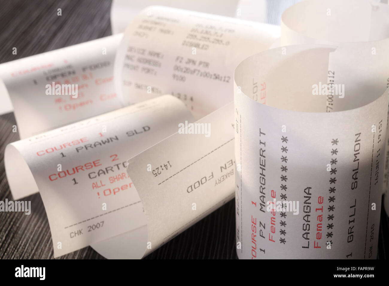 stock image of group of object- receipt Stock Photo - Alamy