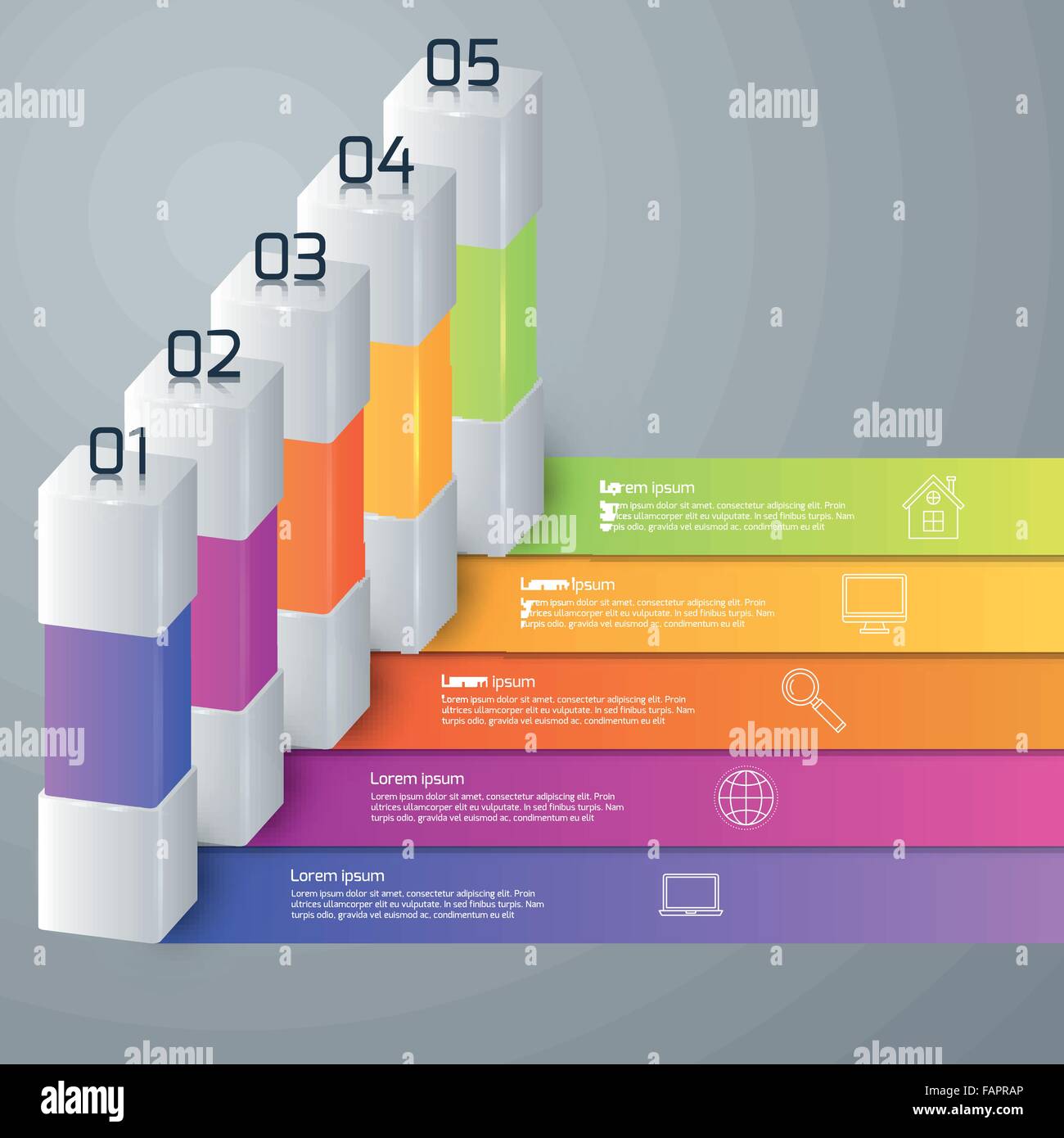 Vector illustration infographic five options Stock Vector Image & Art ...