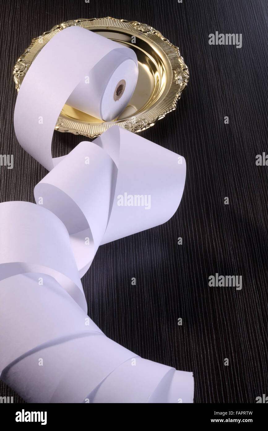 stock image of roll of the adding machine tape Stock Photo - Alamy