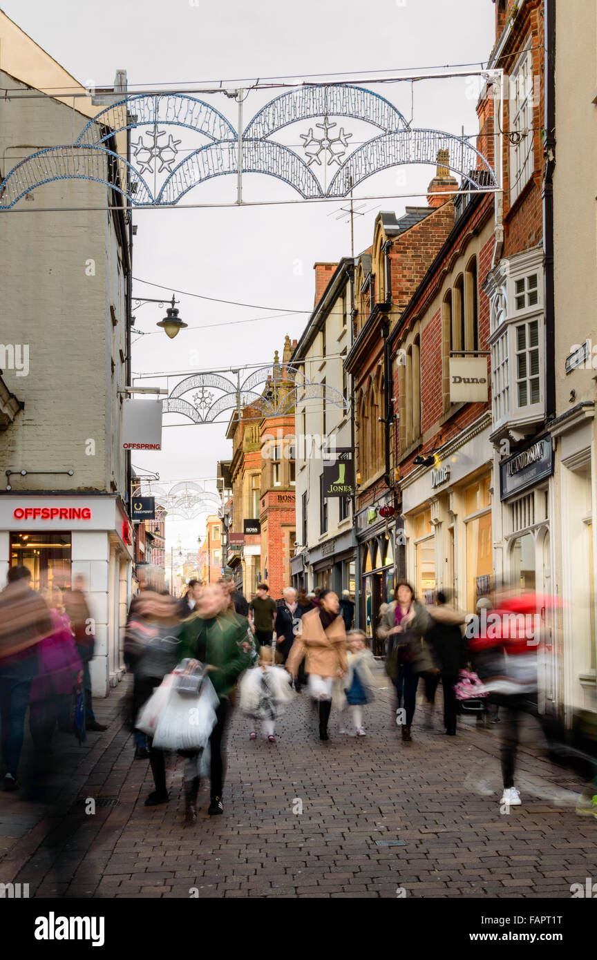 Nottingham's Bridlesmith Gate looking busy with Christmas shoppers who ...