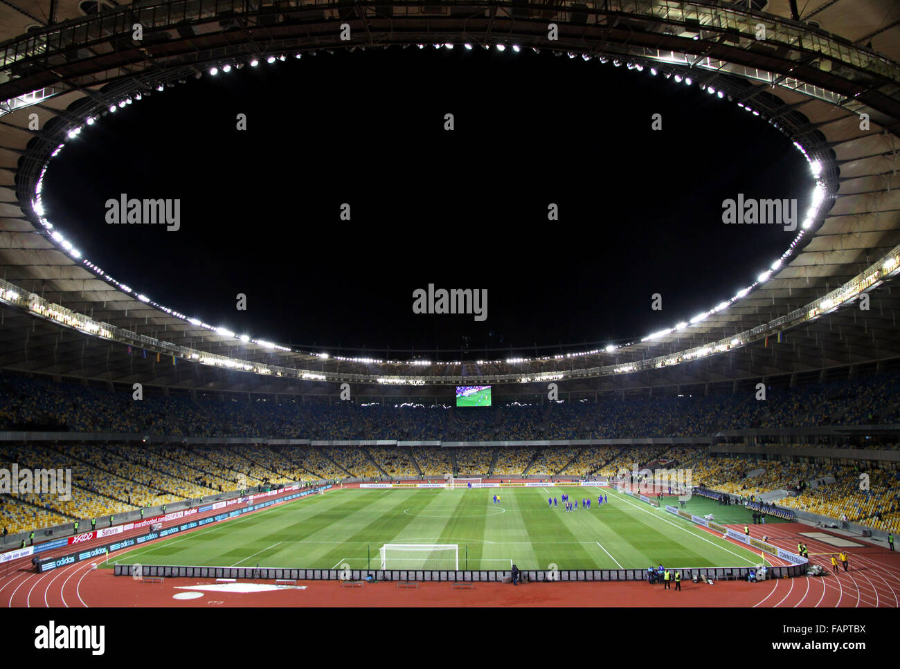 Panoramic view of Olympic stadium (NSC Olimpiysky) during friendly ...