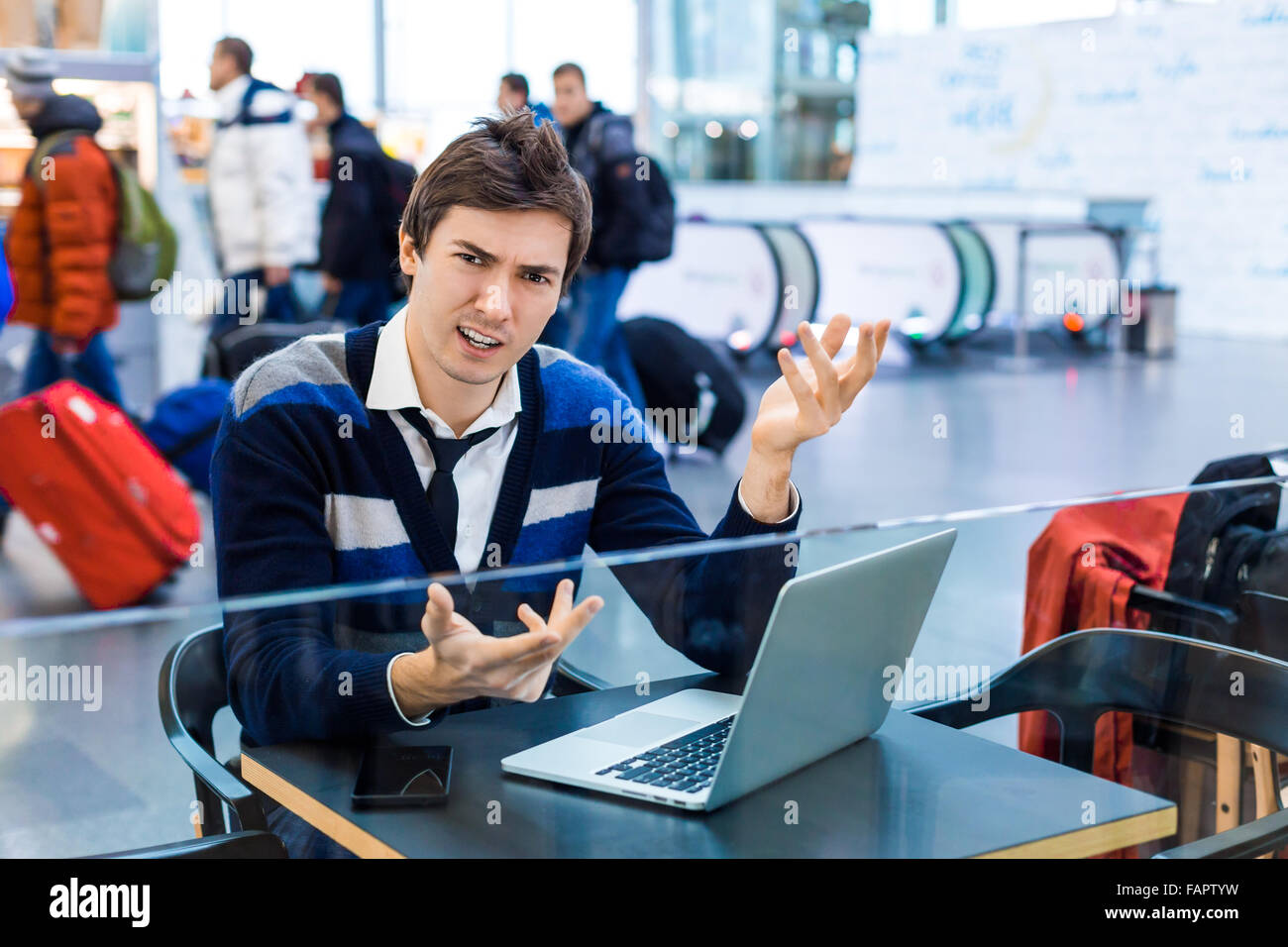 Angry man on train hi-res stock photography and images - Alamy