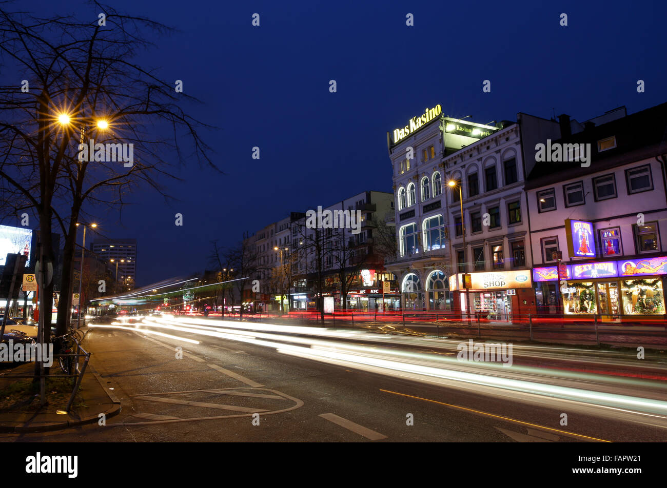 Hamburg, Germany. 03rd Jan, 2016. The Reeperbahn street in Hamburg ...