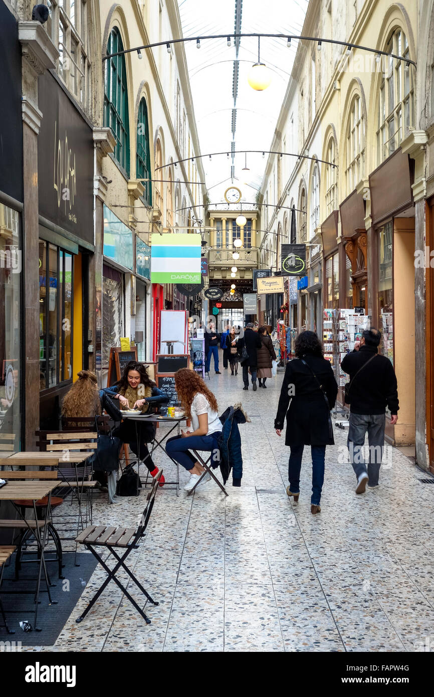 Passage Choiseul, one of the covered passages of Paris located in the ...