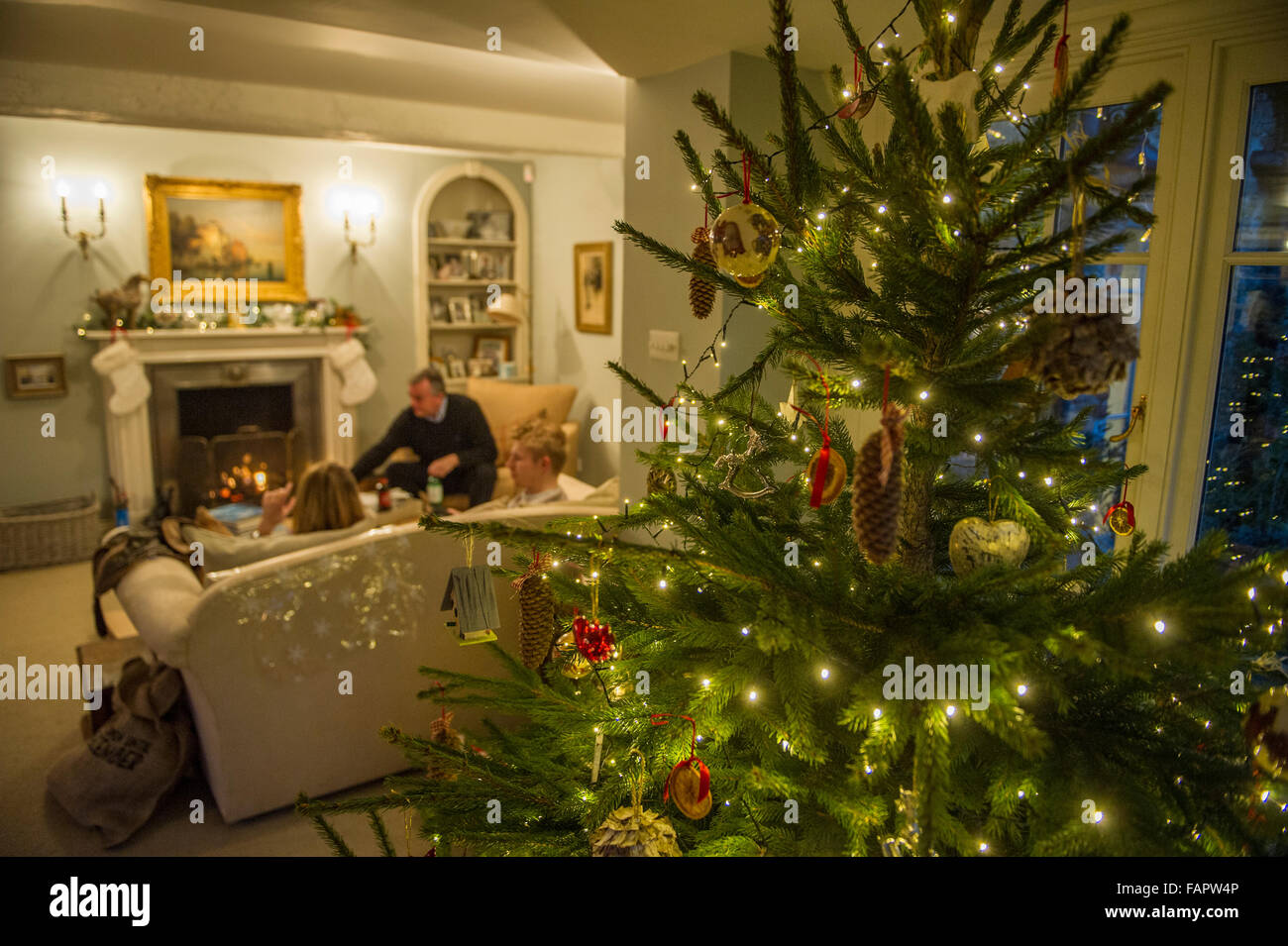 A family enjoy Christmas Day Stock Photo - Alamy