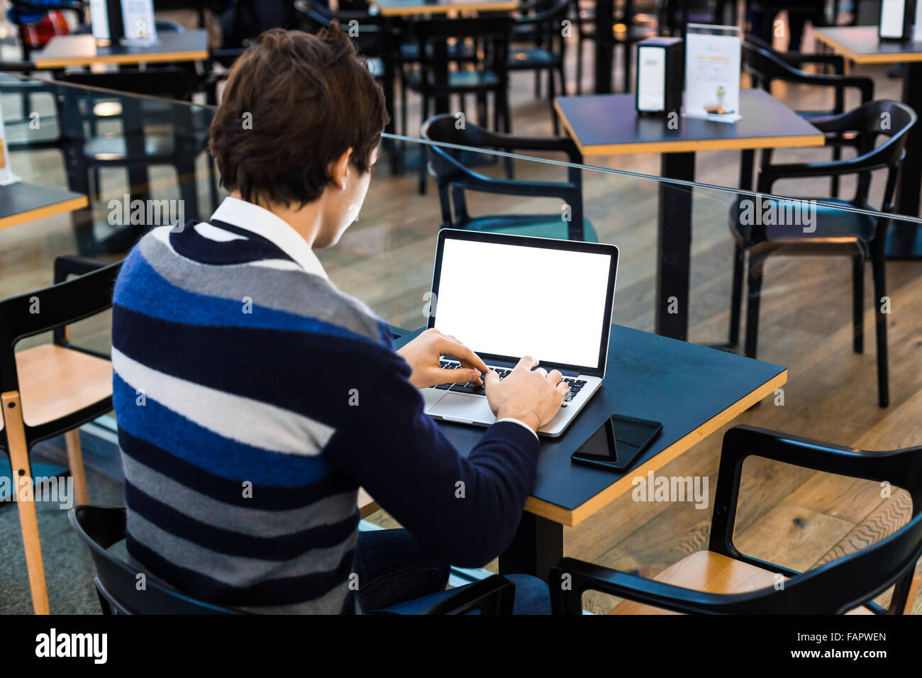 Closeup picture of man is typing on a laptop Stock Photo - Alamy