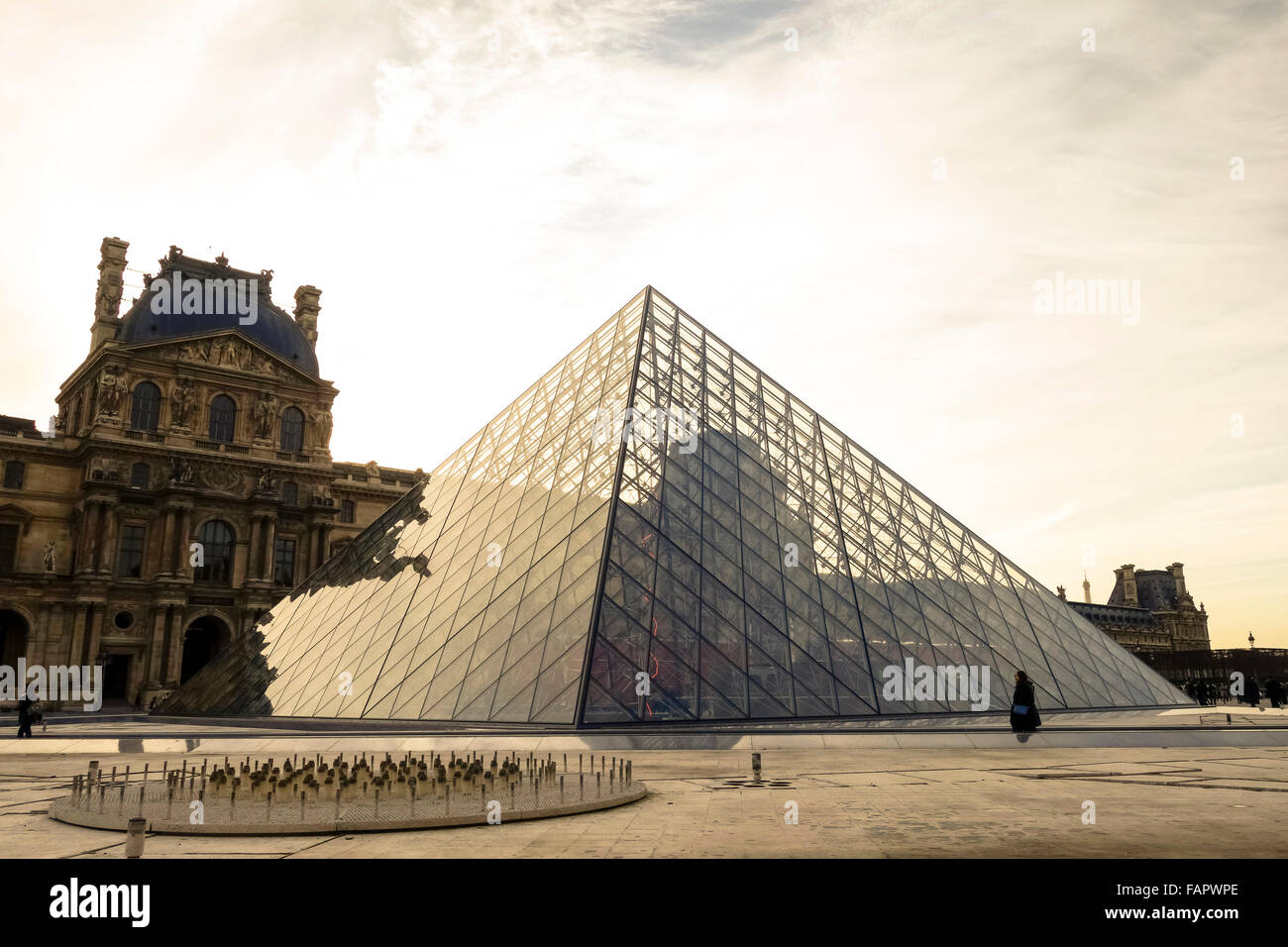 Louvre museum sunset hi-res stock photography and images - Alamy