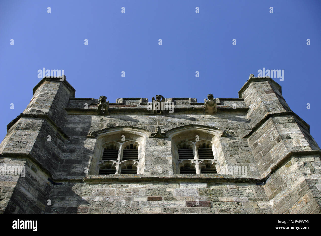 Wimborne Minster tower Stock Photo - Alamy