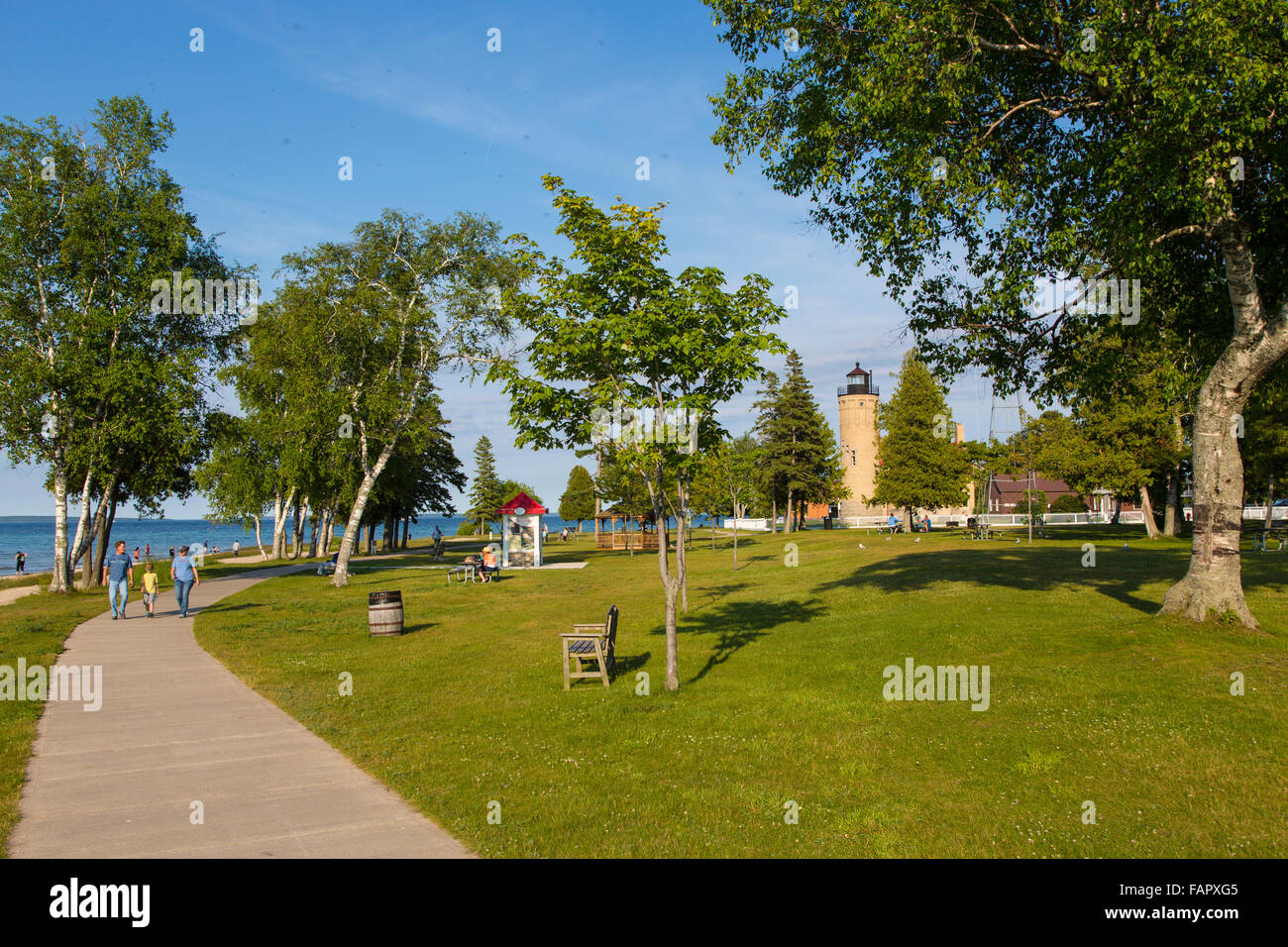 Historic Old Mackinac Point Lighthouse in Michilimackinac State Park in ...