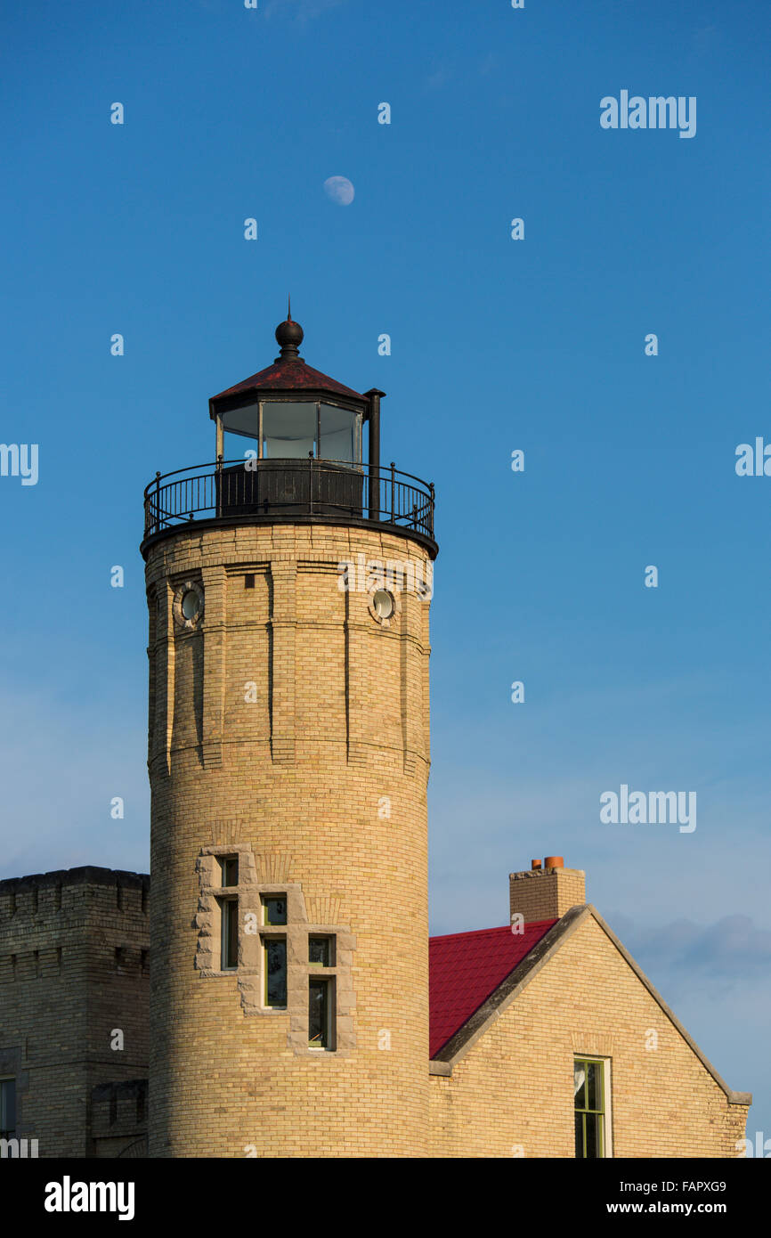 Historic Old Mackinac Point Lighthouse in Michilimackinac State Park in ...