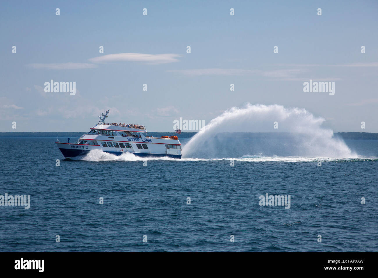 Ferry boat to Mackinac Island Michigan Stock Photo - Alamy