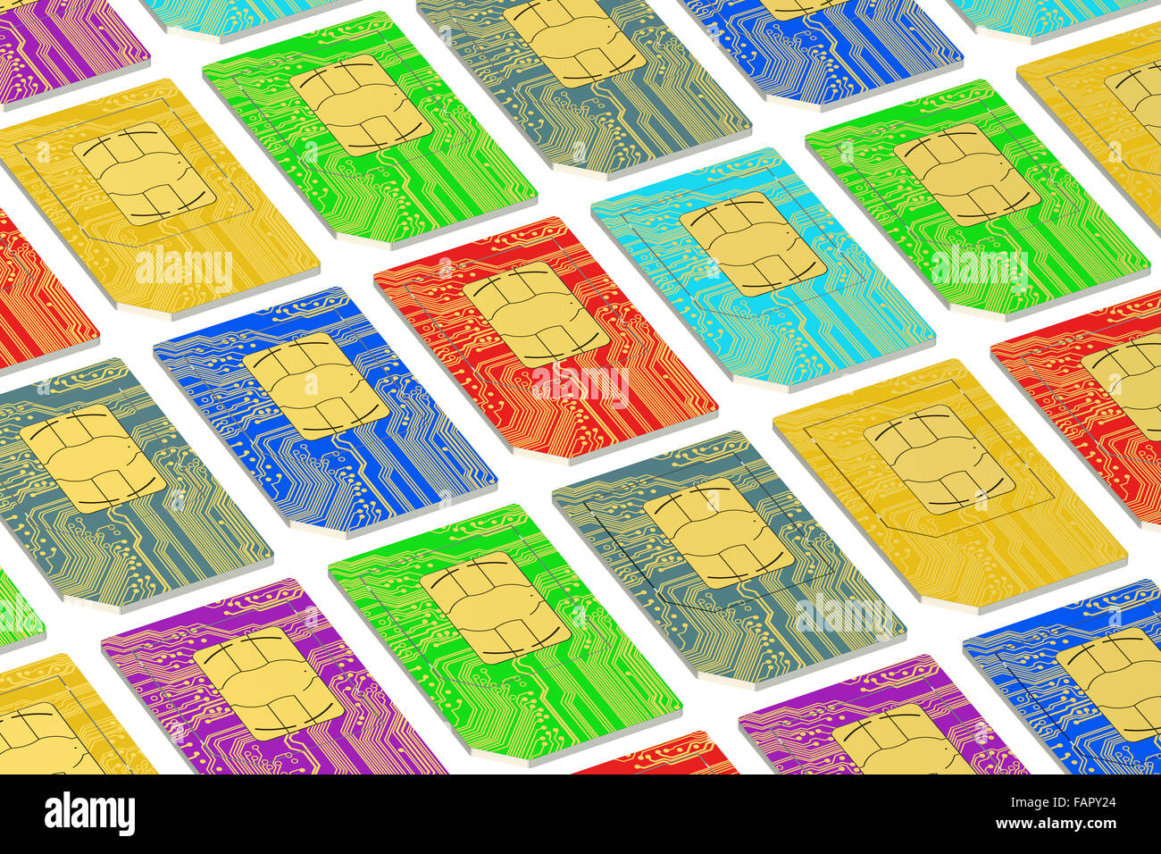 set of SIM cards isolated on white background Stock Photo - Alamy