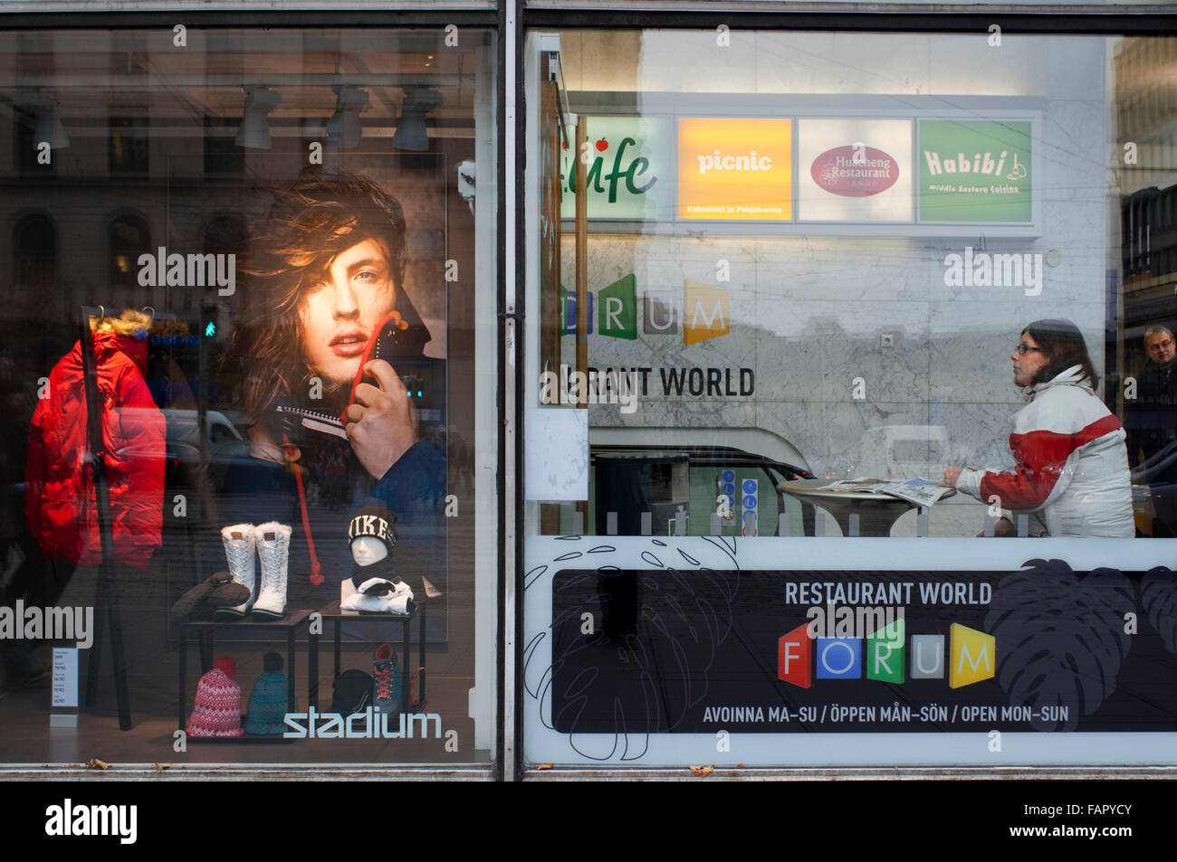 Finland one of the many shops and restaurants mannerheimintie avenue hi ...