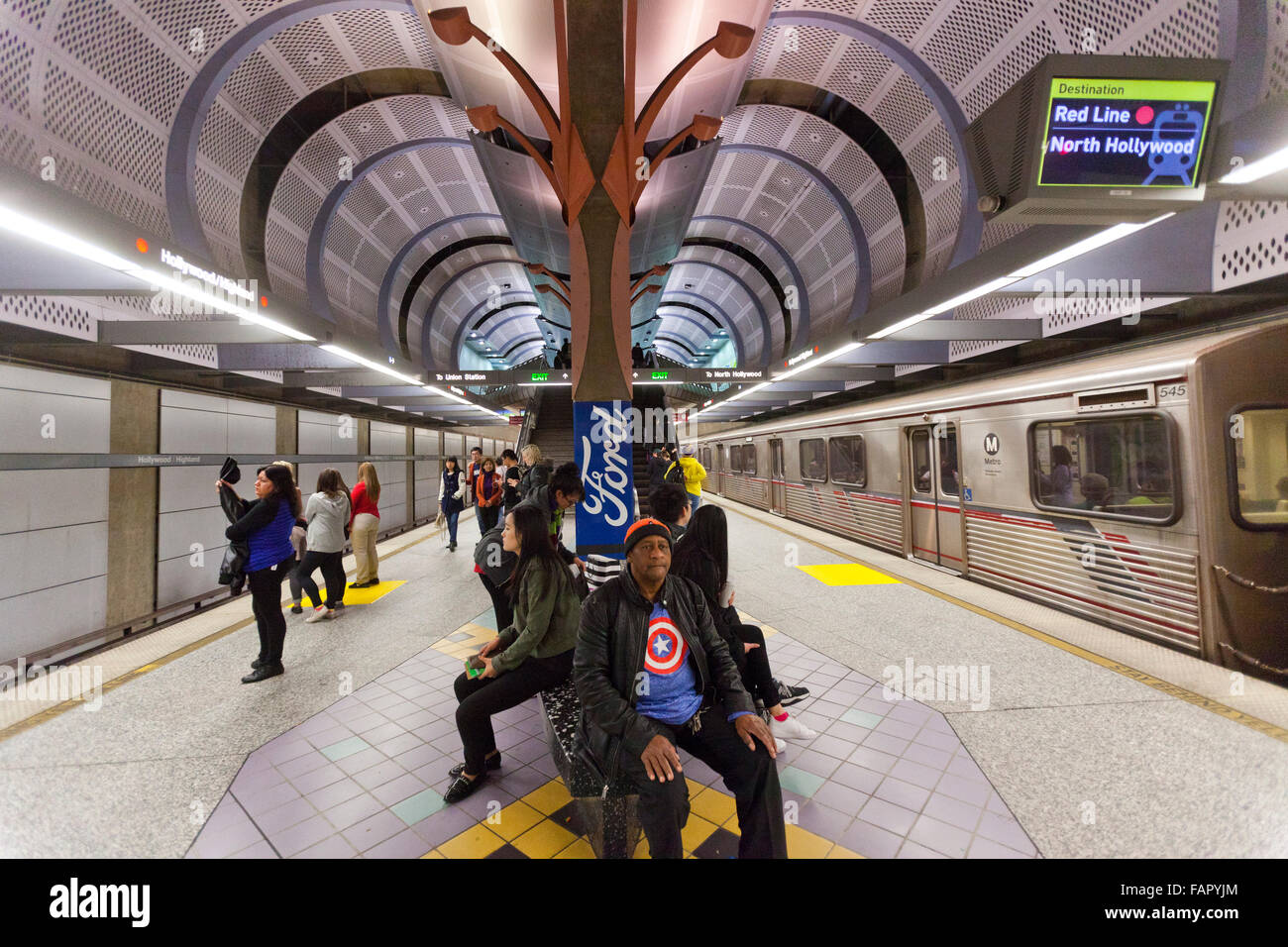 The Hollywood / Highland station of The Los Angeles Metro Stock Photo ...