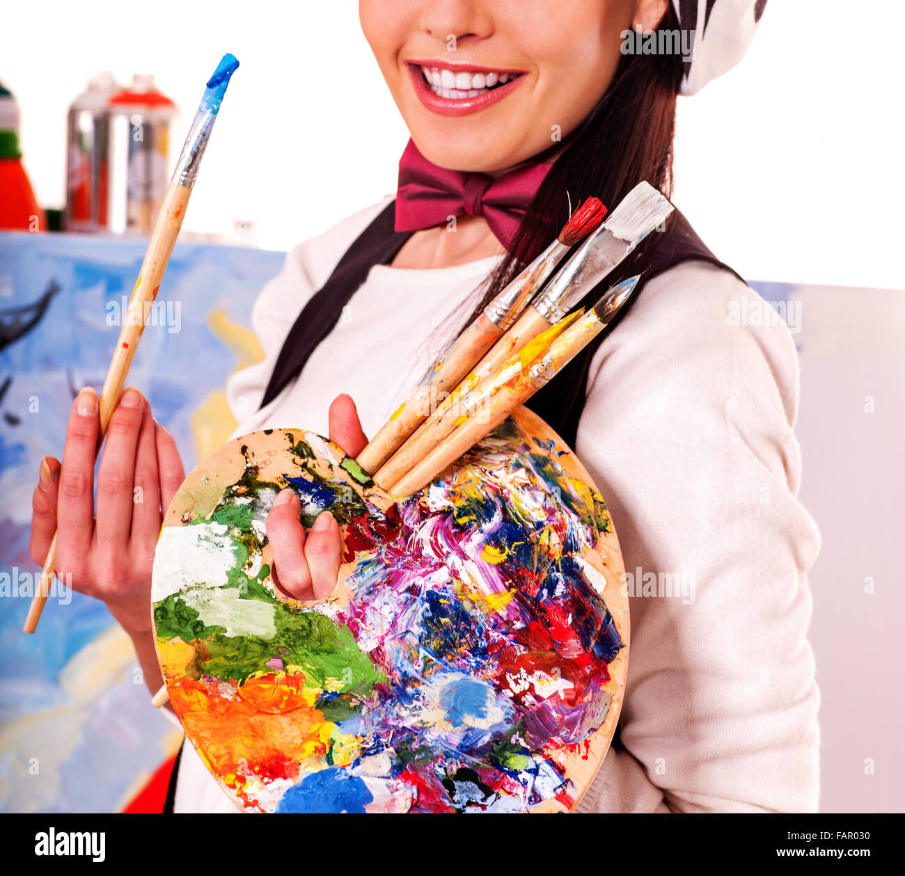 Female artist at work Stock Photo - Alamy