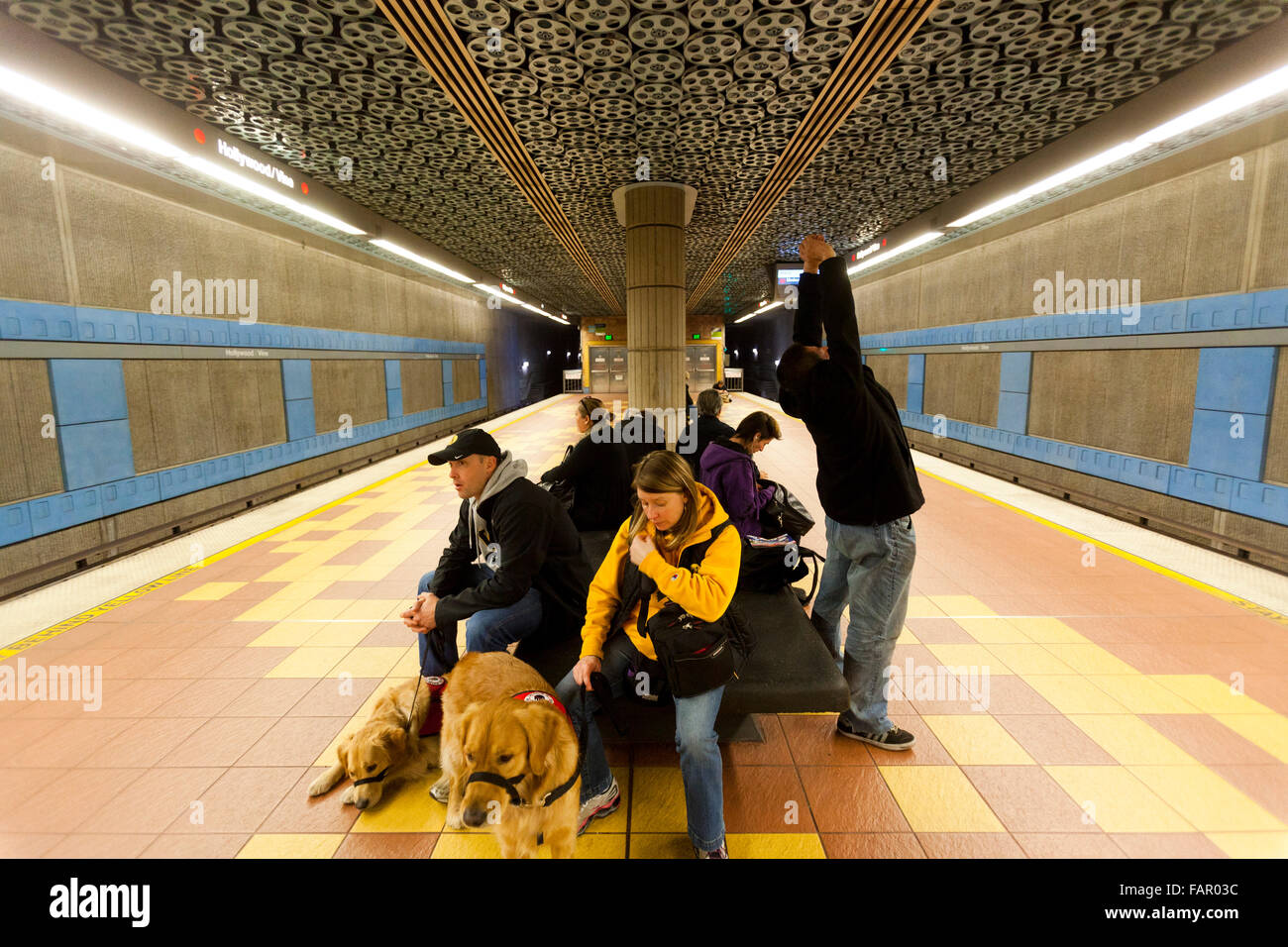 Hollywood / Vine station of The Los Angeles Metro Stock Photo - Alamy