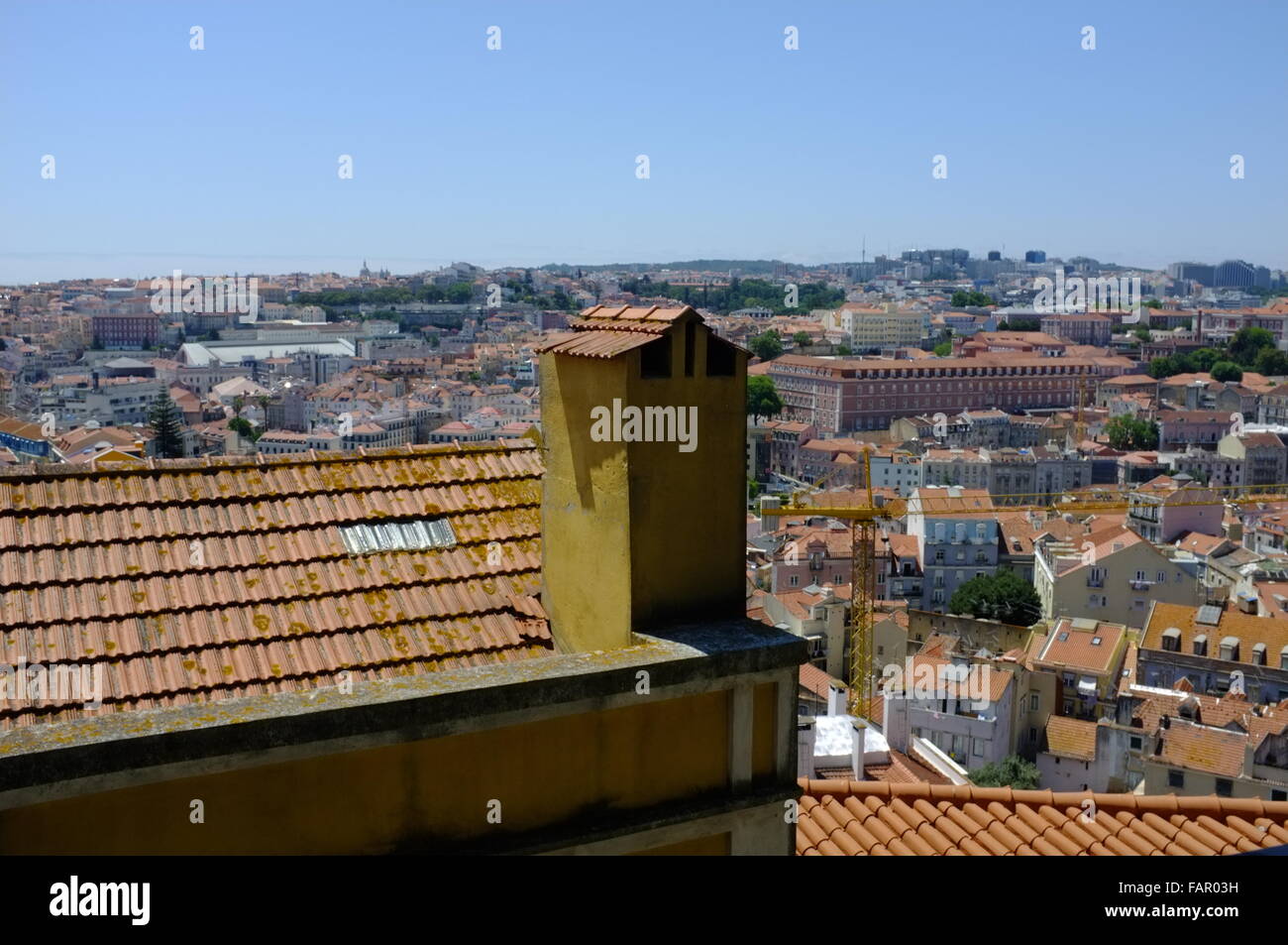 View from rooftop across Lisbon Stock Photo - Alamy