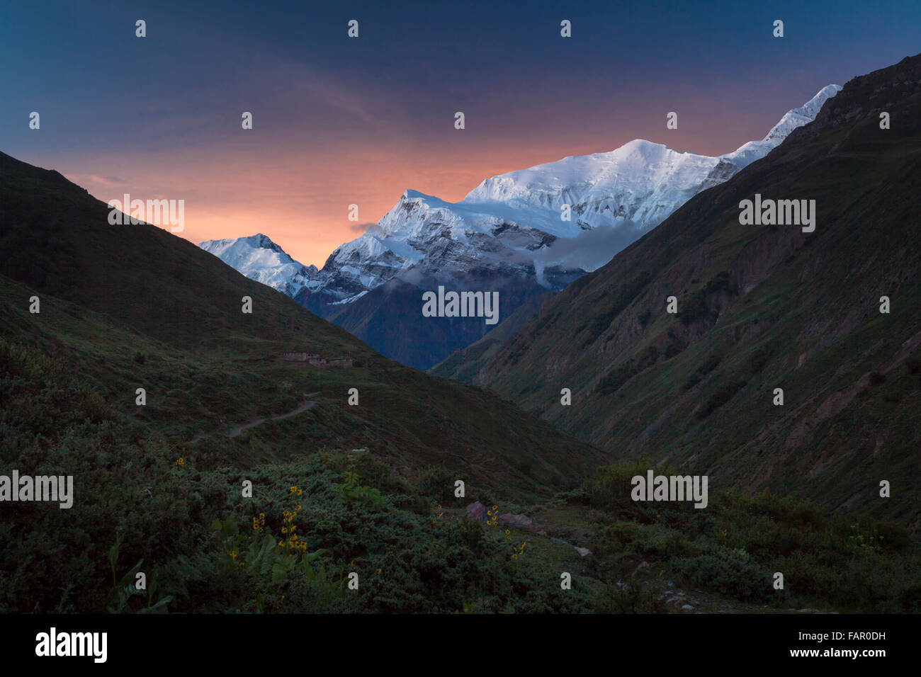 Sunrise and Mountain views from Yak Kharka (Annapurna Conservation Area ...