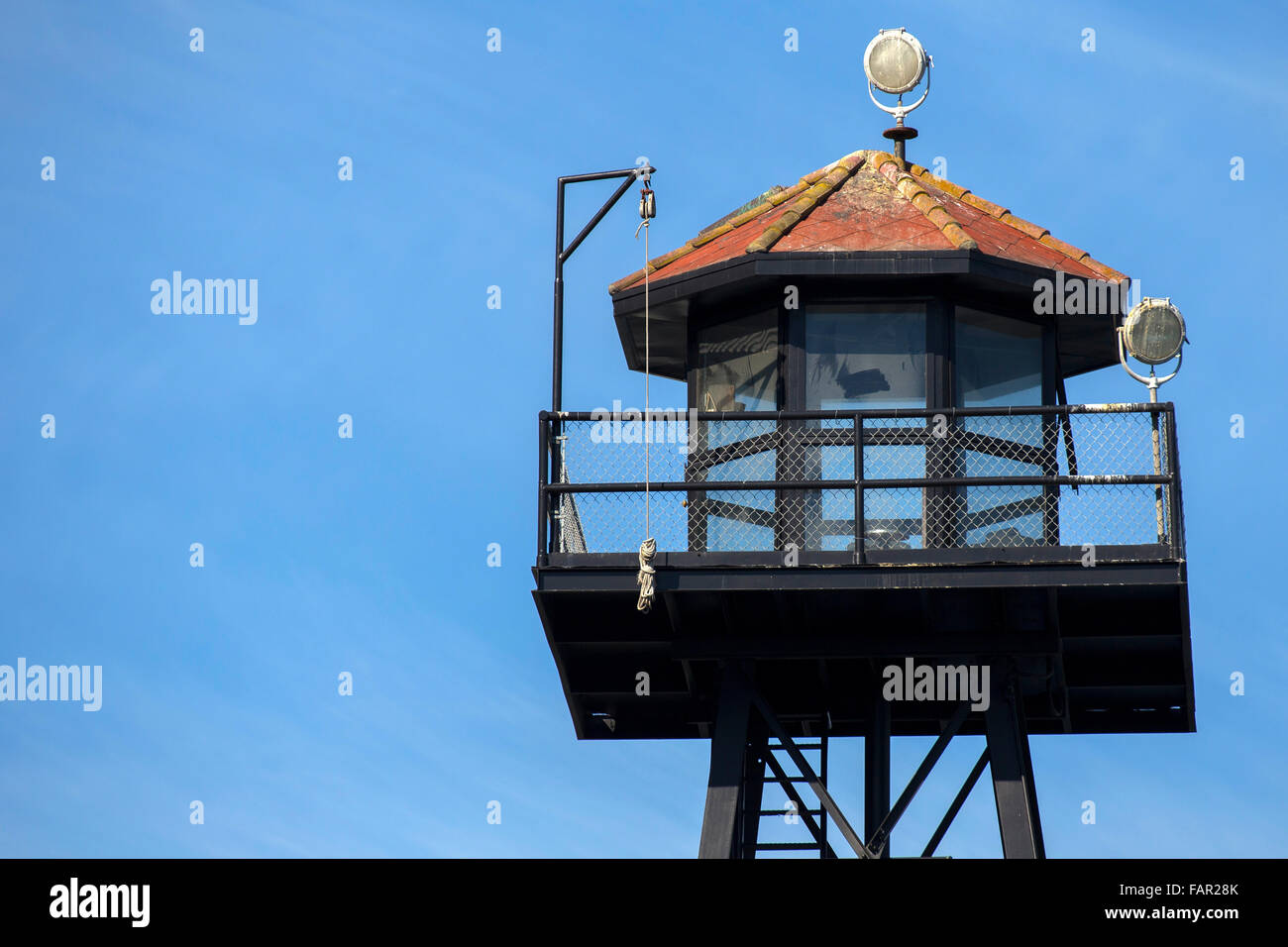 A watch tower on Alcatraz Island Stock Photo - Alamy