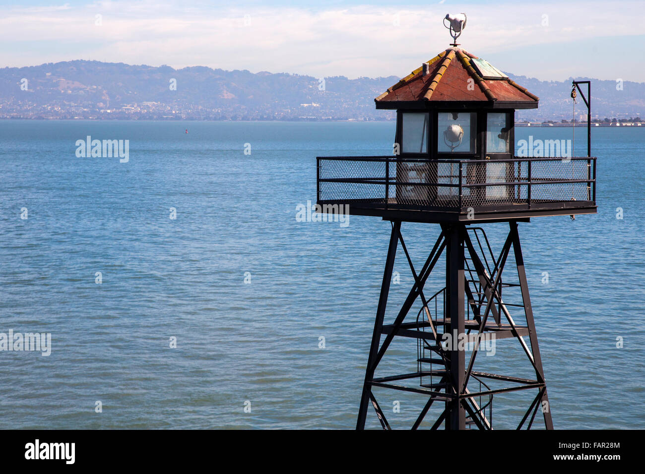 A watch tower on Alcatraz Island Stock Photo - Alamy