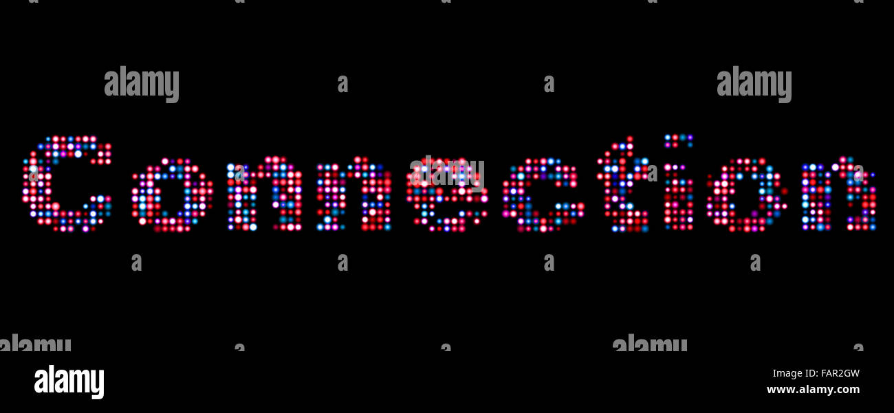 Connection led text Stock Photo - Alamy