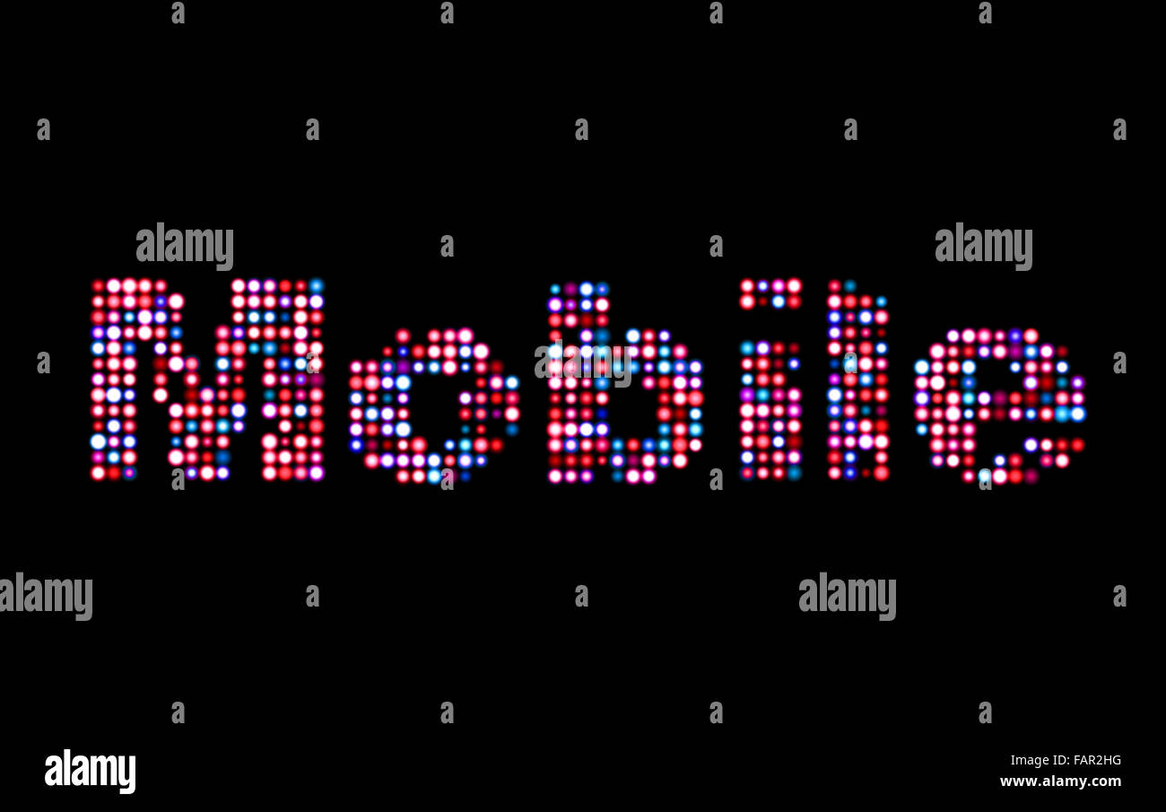 Mobile led text Stock Photo - Alamy