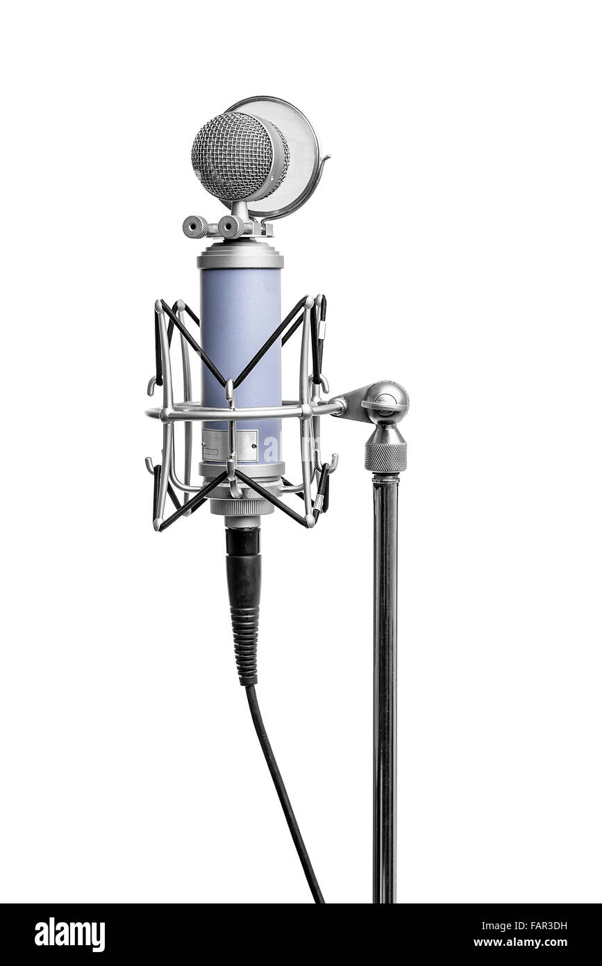 Vintage microphone isolated Stock Photo - Alamy
