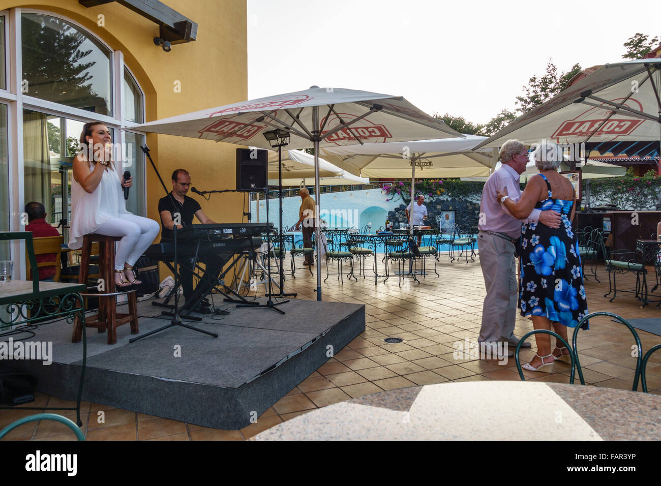 Madeira - evening dancing at the Pestana Miramar hotel Funchal Stock ...