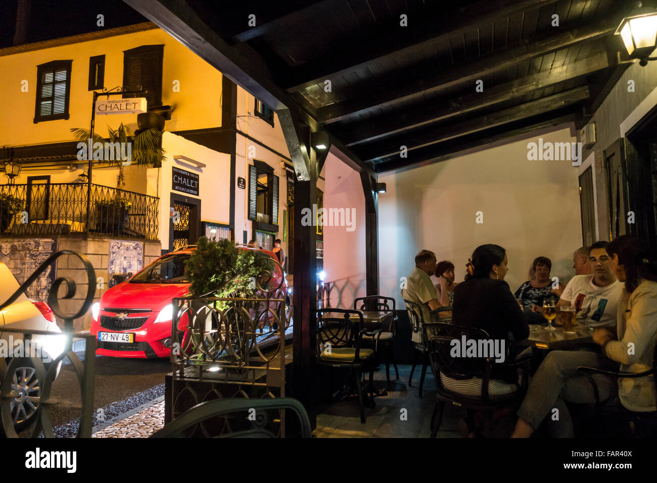 Madeira - Funchal, Rua do Favilla, strip of restaurants and bars near ...
