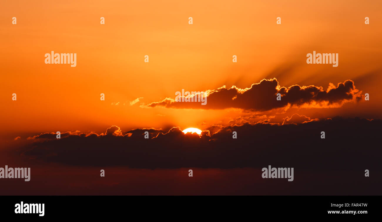Panorama beautiful sunset behind hi-res stock photography and images ...