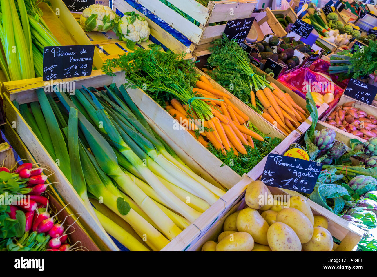 Produce at outdoor public market, Provence, France Stock Photo - Alamy