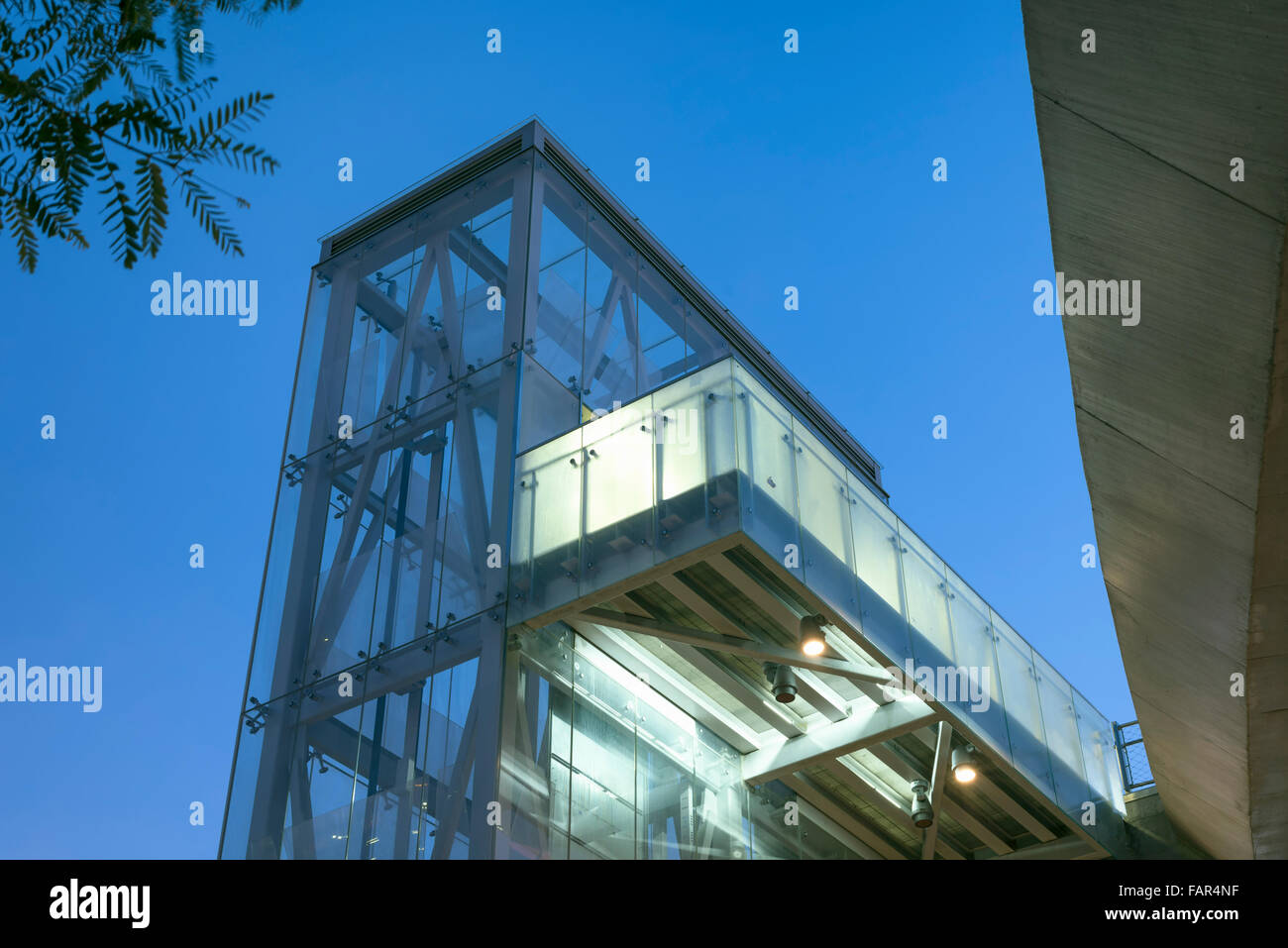 elevator, structure, night, urban Stock Photo - Alamy