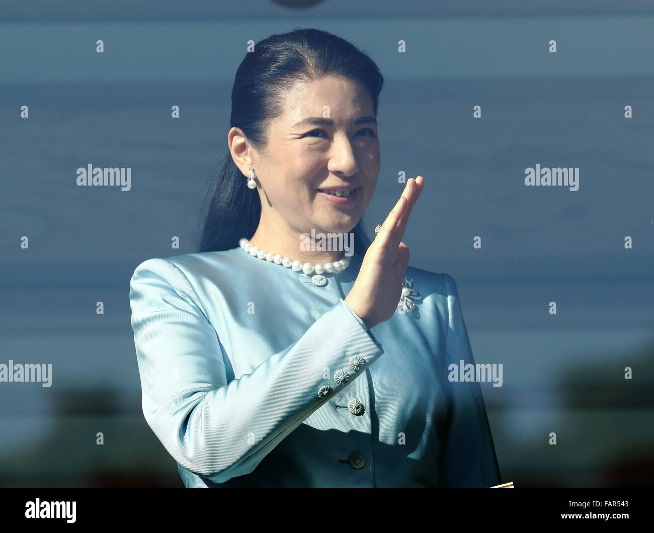 Crown princess Masako attends the celebration of New year in front of ...
