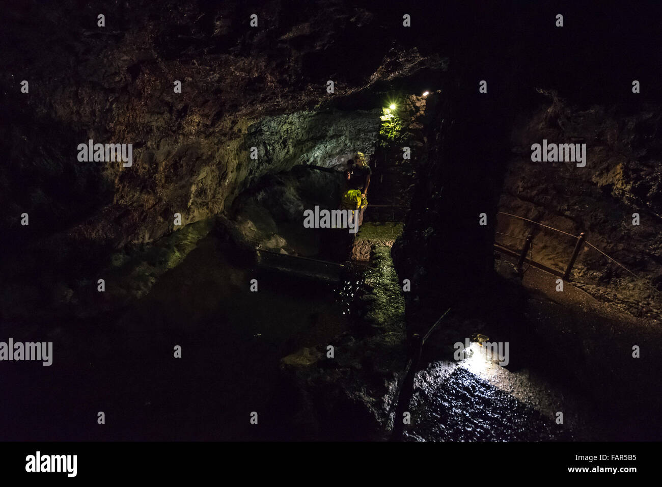 Madeira - Grutas de Sao Vicente. Inside the volcanic caves Stock Photo ...