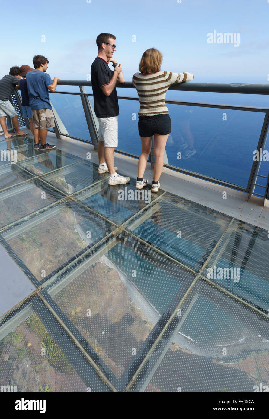 Madeira - Cabo Girao, clifftop viewpoint with glass floored platform ...
