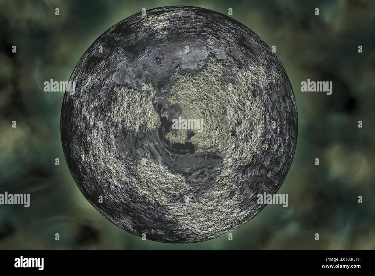 high resolution rendered planet moon with stars Stock Photo - Alamy