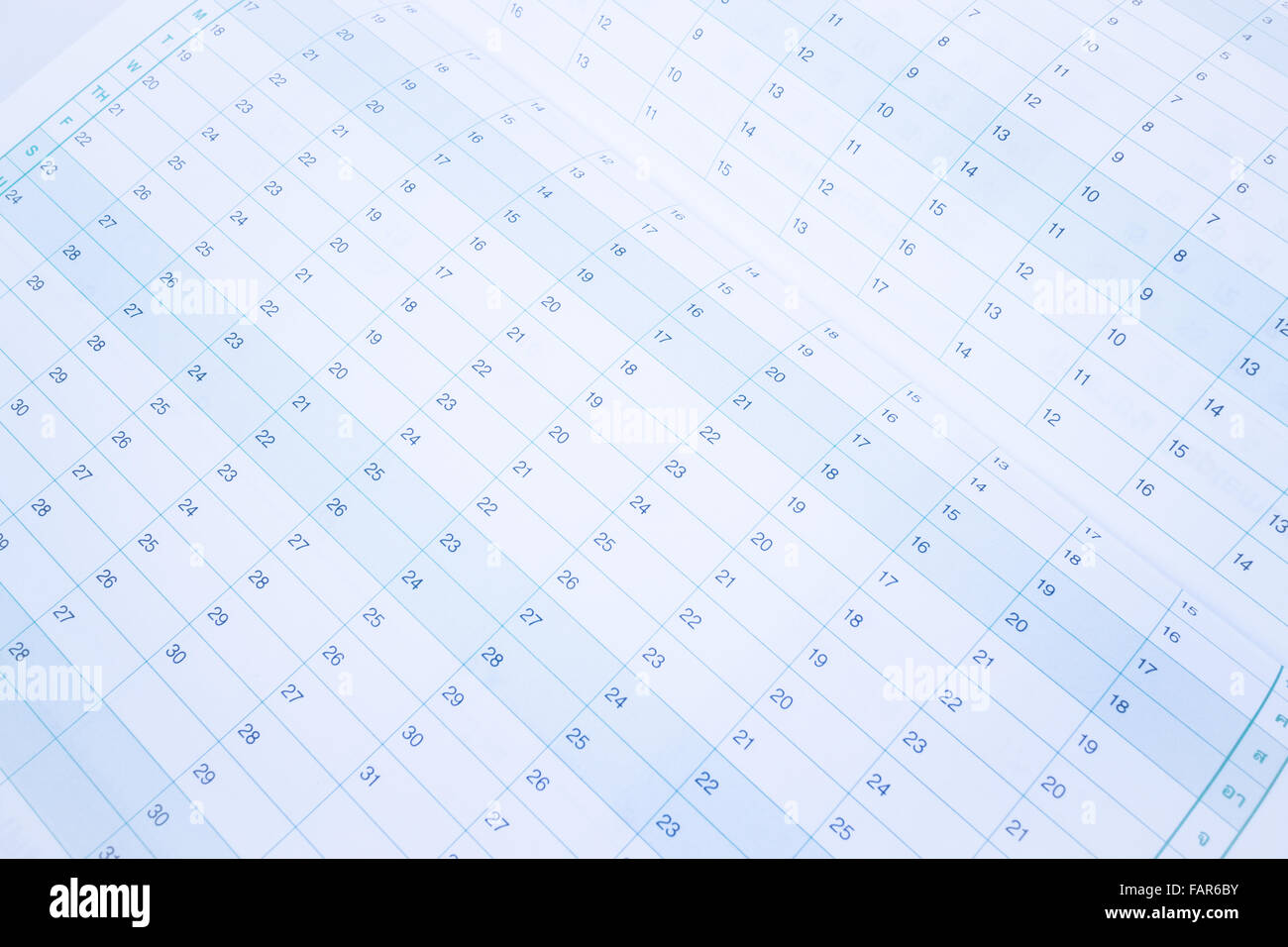 Organizer calendar template paper up close, stock photo Stock Photo - Alamy