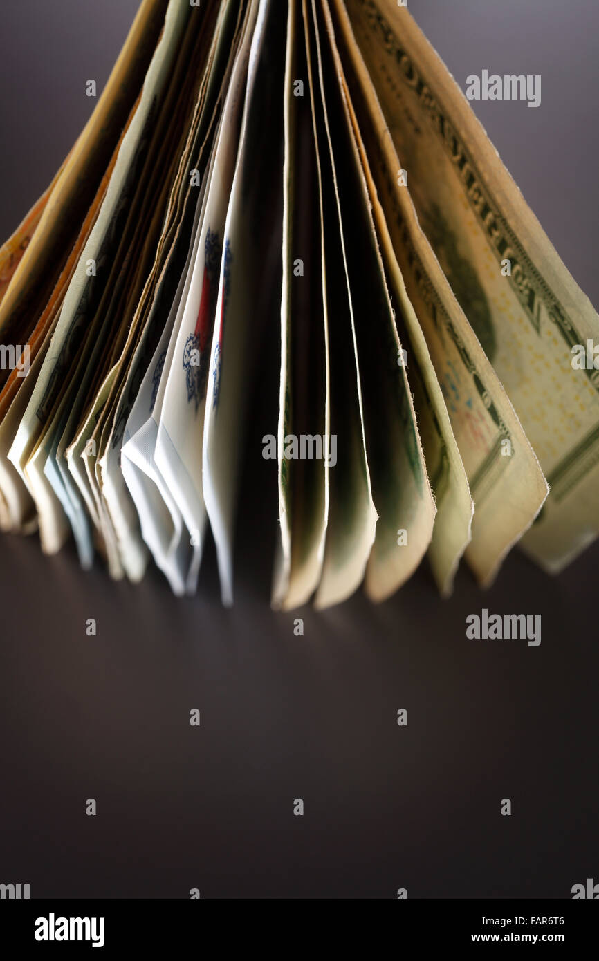 Stack of banknotes isolated on the black background Stock Photo - Alamy
