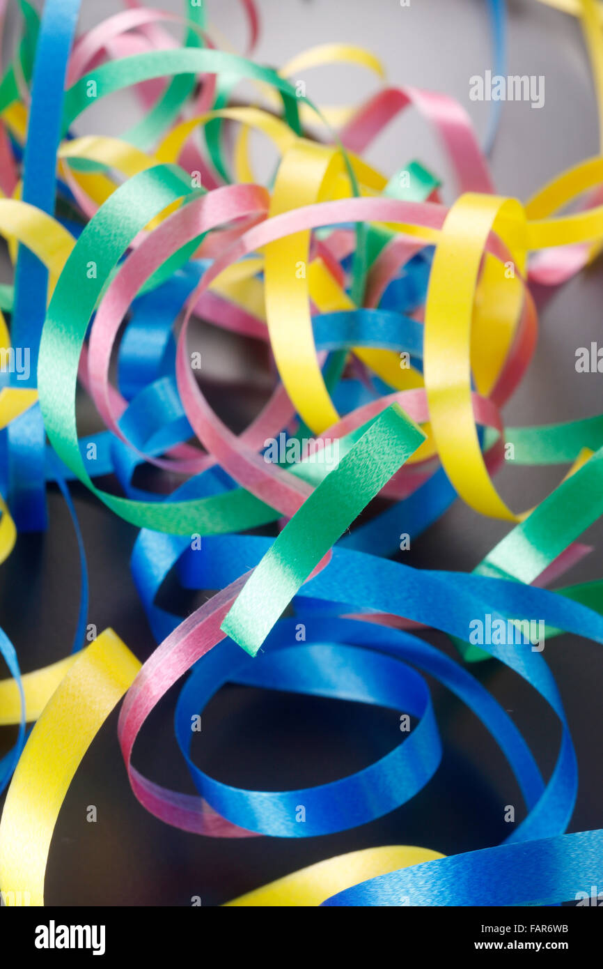 Curled ribbons isolated on the background Stock Photo - Alamy