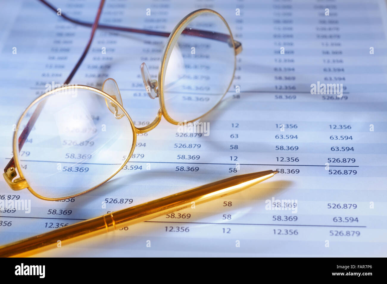 diagram on financial report with pen. Business background Stock Photo ...