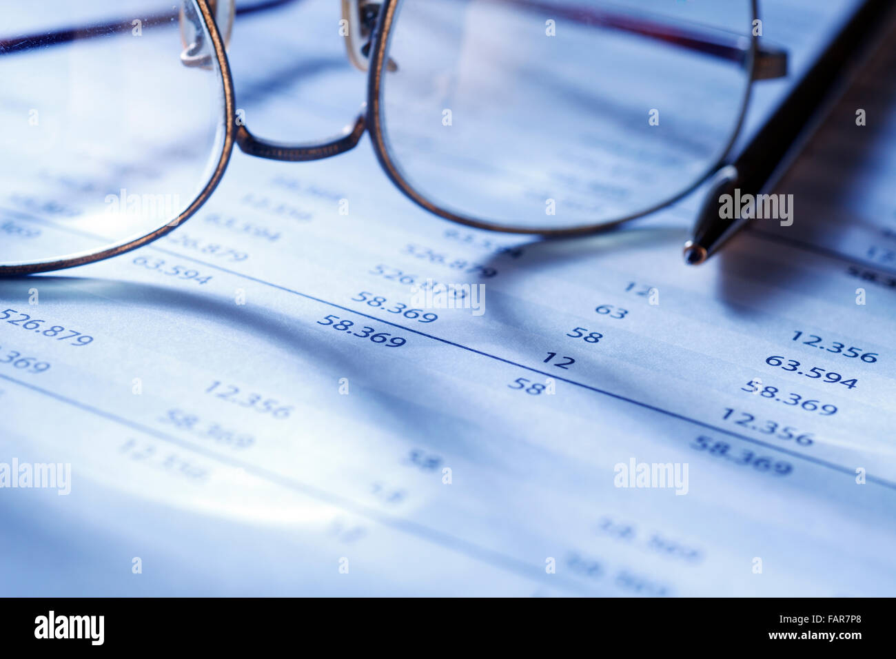 diagram on financial report with pen. Business background Stock Photo ...